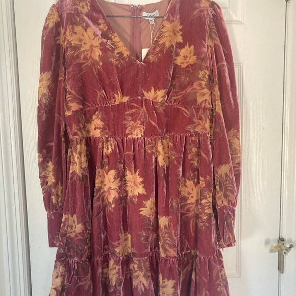 Fate | Dresses | Fate Burnout Velvet Ruffle Dress In Mauve | Poshmark